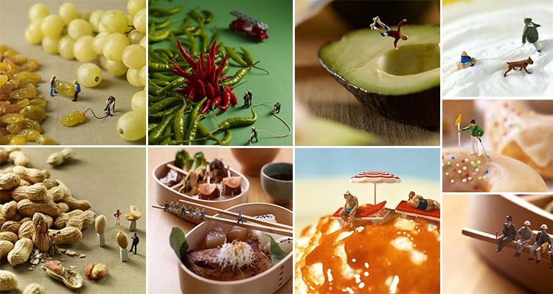 A Whole World of Tiny People Living On Food