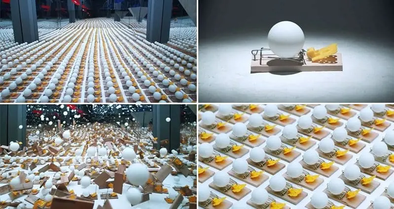 Watch As 1,650 Ping Pong Balls In Mousetraps Are Set Off. The Result Is ...