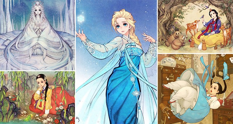 East Meets West In These Reimagined Fairytale Illustrations