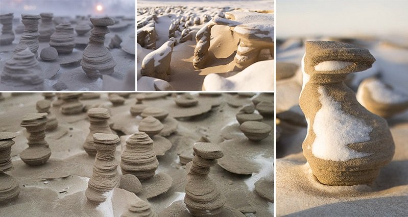 These Natural Sand Towers At Lake Michigan Look Like Something From Space