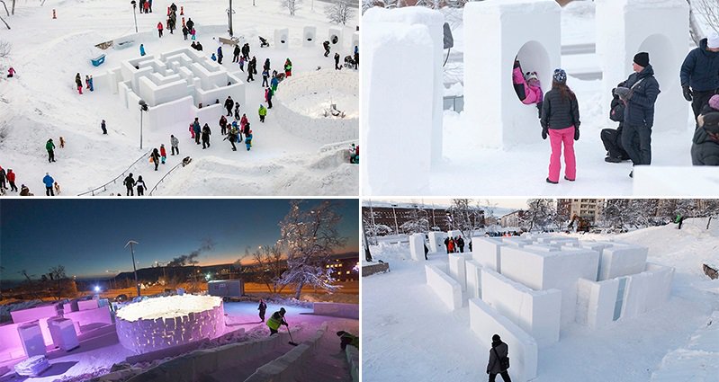 This Awesome Playground Is Made From Ice And Snow