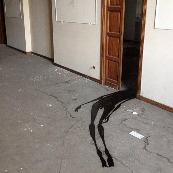 This Artist Creates Ghostly Shadows In An Abandoned Psychiatric Hospital