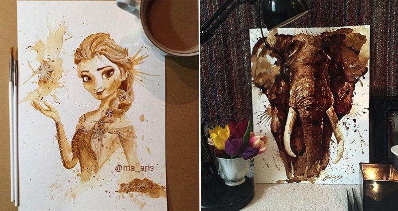 Artist Maria A. Aristidou Creates Beautiful Art Using Coffee