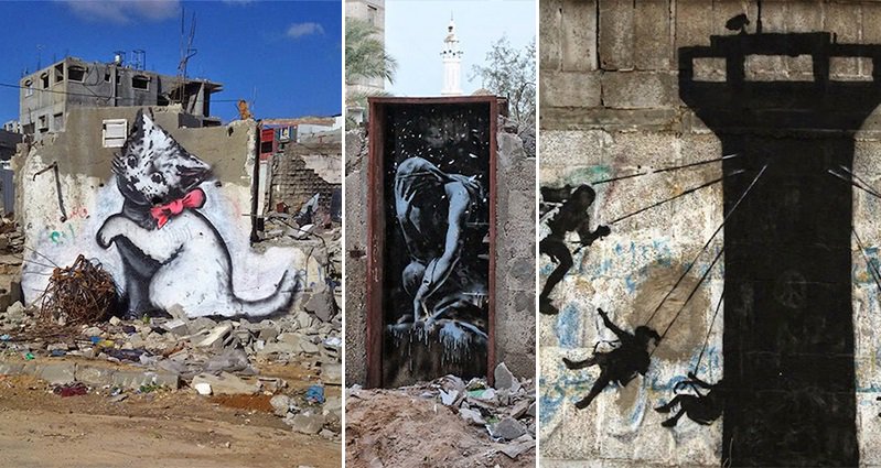 Street Artist 'Banksy' Sneaks Into Gaza To Create Controversial Art