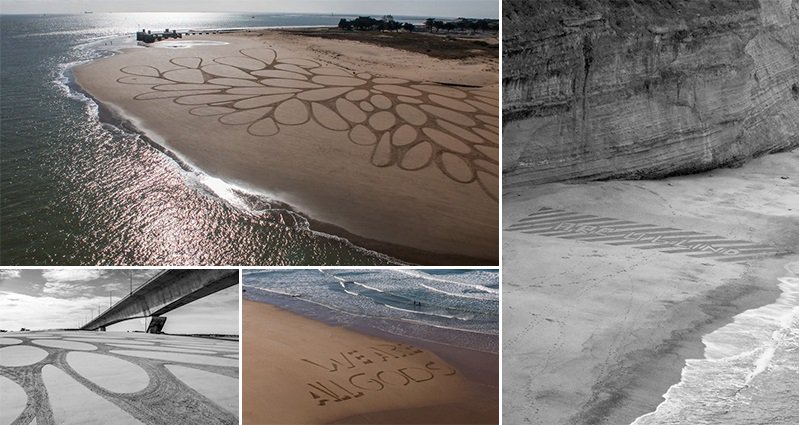 Sam Dougados Creates Awesome Giant Geometric Sand Drawings On Beaches ...