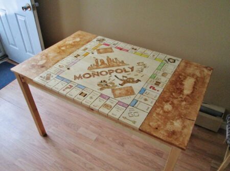 This Guy Turned His Plain Kitchen Table Into An Awesome Monopoly Board