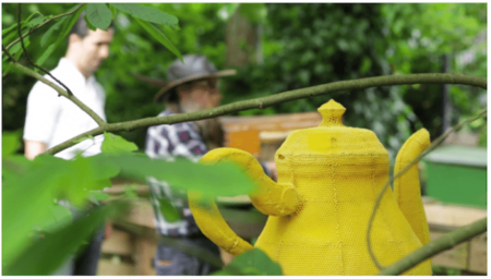 Man Collaborated With 60,000 Bees To Create Amazing Work Of Art