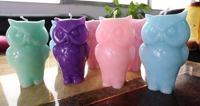 This Cute Owl Candle Reveals Its Skeleton When It Melts