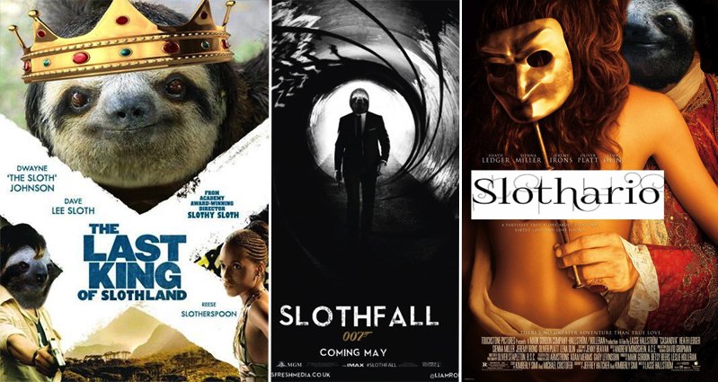 The Results Of These Classic Movie Posters Mixed In With A Sloth Are ...
