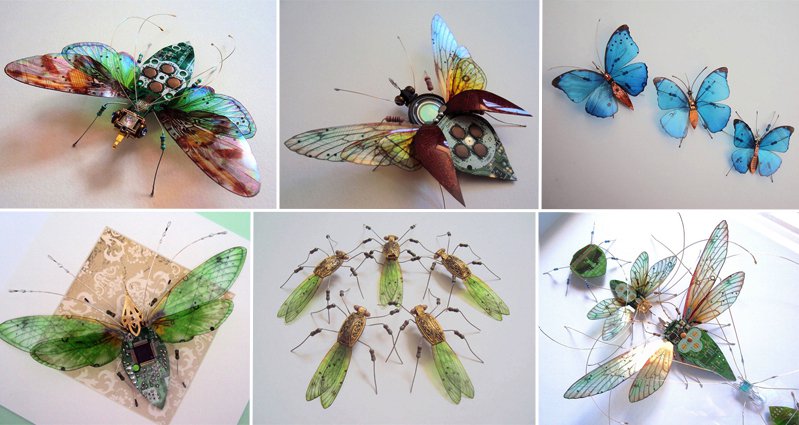 Awesome Winged Insects Made Out Of Computer Circuit Boards And Old ...