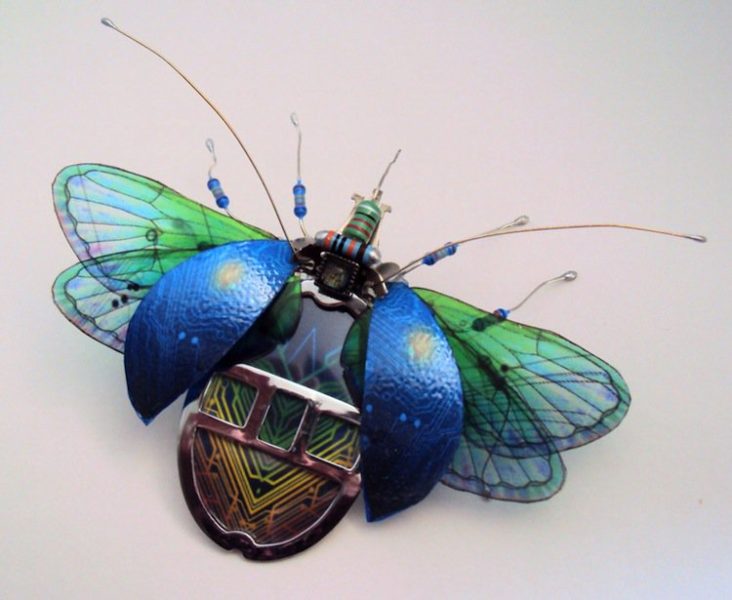 Awesome Winged Insects Made Out Of Computer Circuit Boards And Old ...