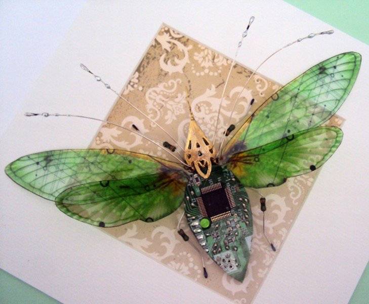 Awesome Winged Insects Made Out Of Computer Circuit Boards And Old ...