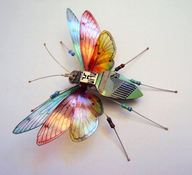 Awesome Winged Insects Made Out Of Computer Circuit Boards And Old ...