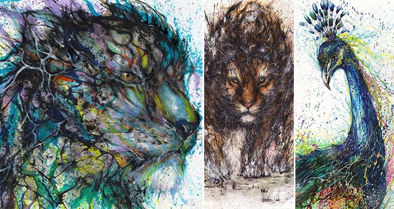 These Splattered Ink Animal Portraits Are Stunning By Artist Hua Tunan