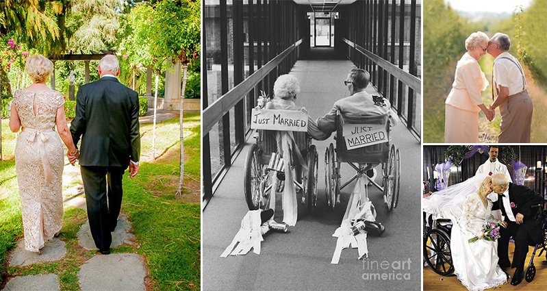 15 Heartwarming Wedding Photos Of Elderly Couples That Prove It's Never ...