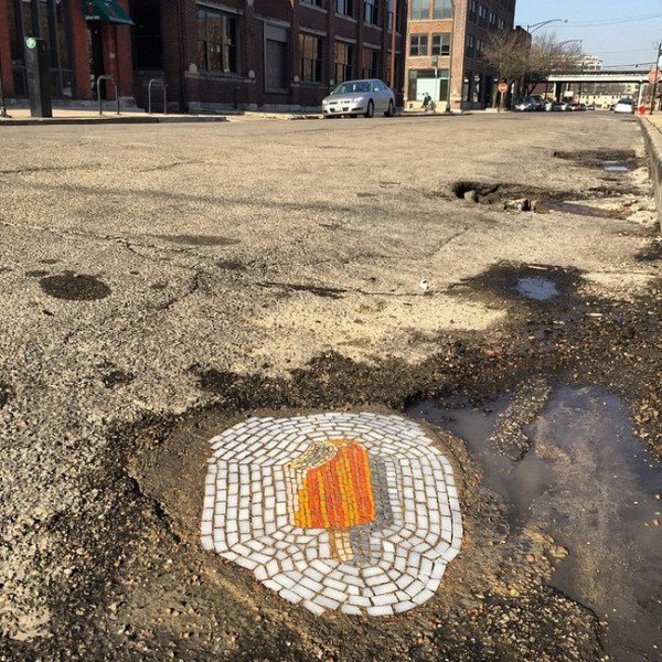 Artist Jim Bachor Fixes Chicago Potholes First With Flowers And Now ...