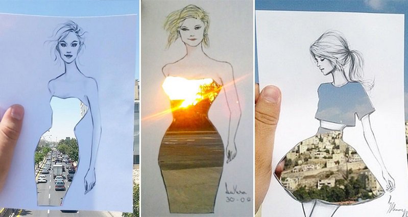 This Fashion Illustrator Completes His Dress Designs With Buildings And ...