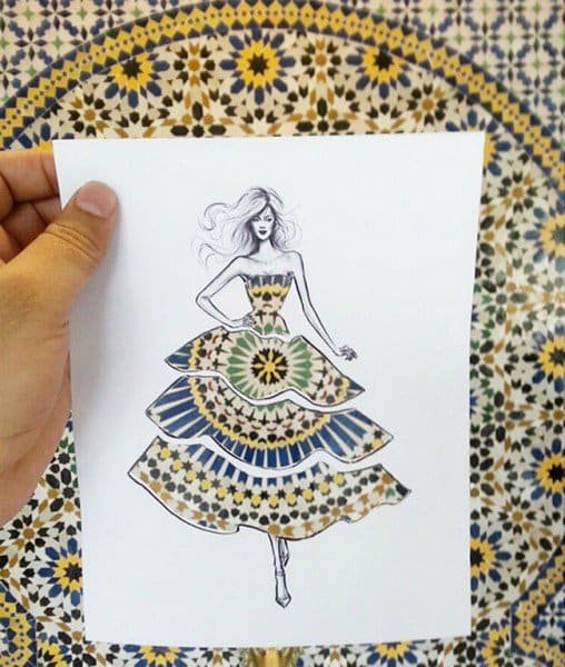 This Fashion Illustrator Completes His Dress Designs With Buildings And ...
