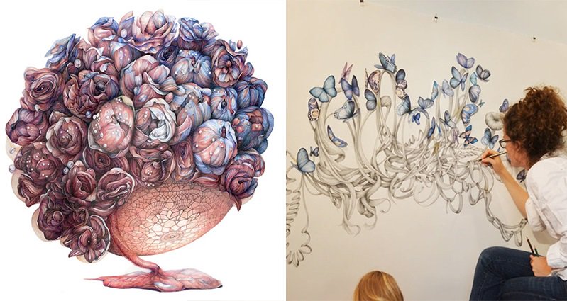 Flowers, Butterflies And Human Organs Combine To Make Bizarre Art