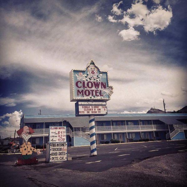Scary Clown-Themed Motel In The Nevada Desert