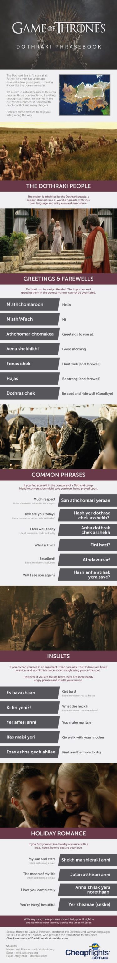 Attention 'Game Of Thrones' Fans This Dothraki Phrasebook Is A Must See