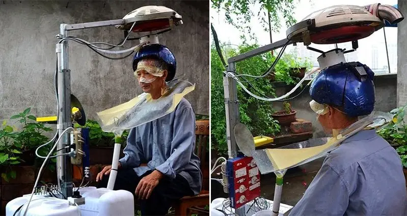 Chen Gongke Invents Awesome Hands-Free Hair Washing Machine