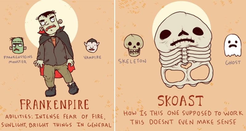 Cute And Creepy Illustrations Of Hybrid Monsters