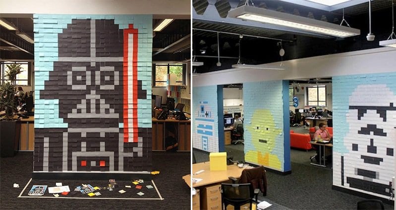 It Took 3579 Post-It Notes To Transform These Boring Office Walls Into ...