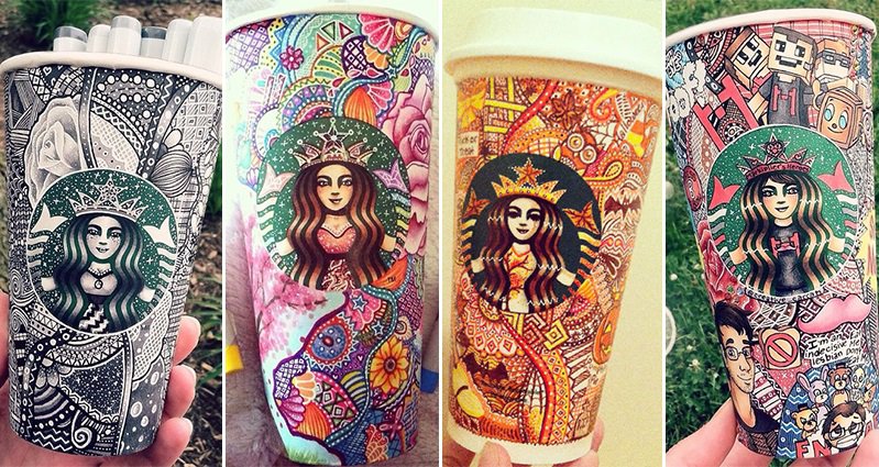Carrah Aldridge Turns Ordinary Starbucks Cups Into Intricate Works Of Art