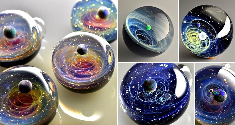 Satoshi Tomizu Creates These Amazing 'Space Glass' Pendants
