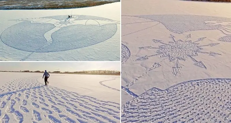 Simon Beck Is Back With Another Amazing Snow Mural That Will Blow Your Mind