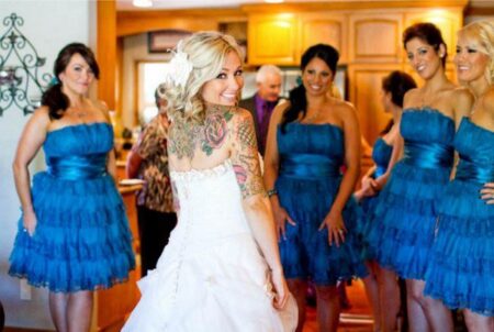 14 Beautifully Tattooed Brides On Their Wedding Day