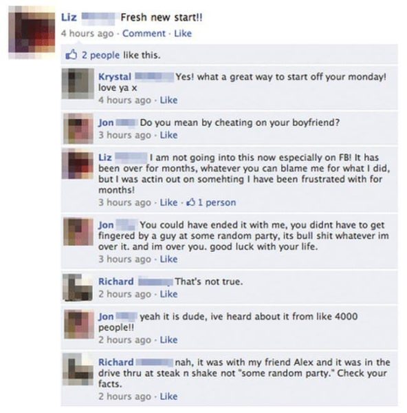 14 Public And Very Awkward Facebook Breakups