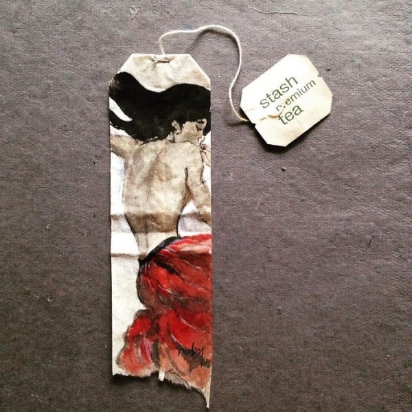 These Old Used Tea Bags Are Transformed Into Beautiful Art By Ruby Silvious