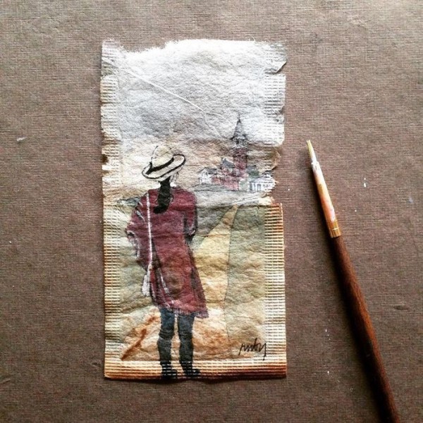 These Old Used Tea Bags Are Transformed Into Beautiful Art By Ruby Silvious
