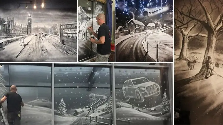 This Incredible Snow Spray Window Art Is Perfect For Christmas