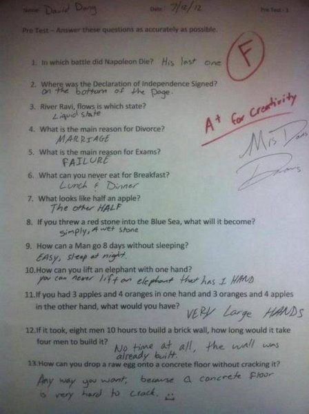 21 Hilarious Times Students Won With Their Test Answers