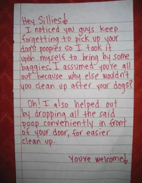 14 Hilarious Notes Left By Neighbors That Will Make You Giggle - Part 1