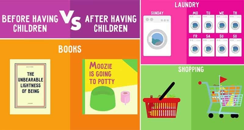 12 Comparisons Of Life Before Having Children Vs. After Having Children