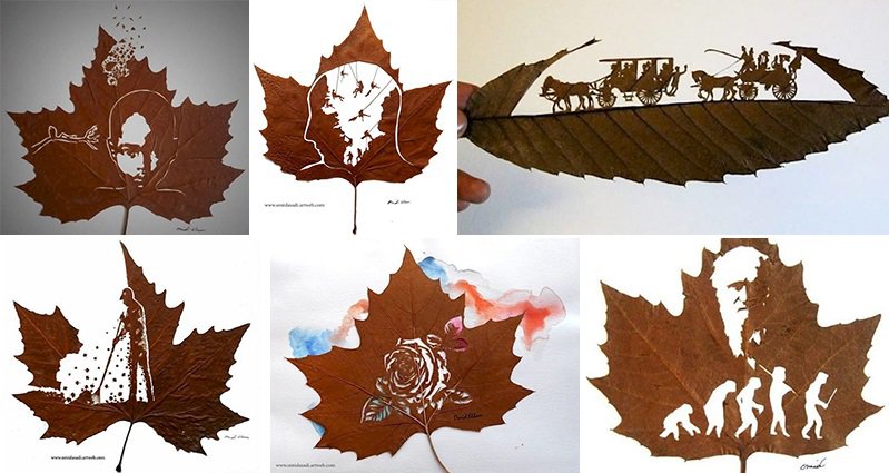15 Intricate Carvings Made From Fallen Leaves
