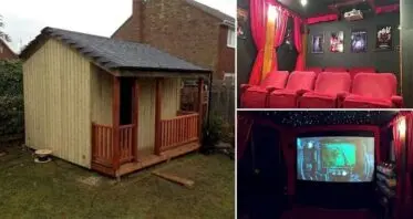 This Amazing DIY Home Theater Is Disguised As A Regular Tool Shed