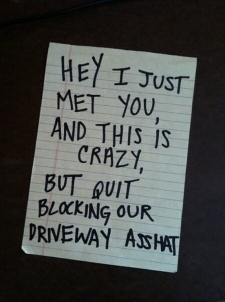 11 Amusing Notes Left For Inconsiderate Parkers - Part 2