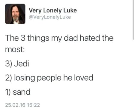14 Hilarious Tweets From A Very Lonely Luke Skywalker - Part 1