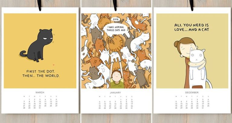 Cat Lovers Will Adore This Cute And Hilarious Calendar By 'Lingvistov'
