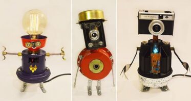 These Awesome Robot Lamps Are Created From Scrap Objects