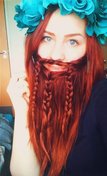 15 Women Who Used Their Hair To Make Wonderful Beards That Will Make ...