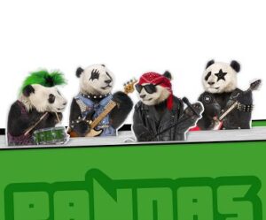 Rock Pandas Magnetic Bookmarks