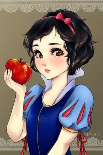 14 Female Disney Characters Drawn In Anime Style