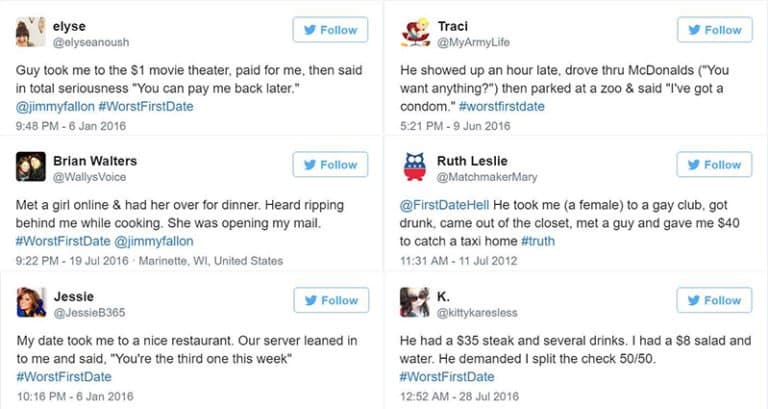 14 Hilarious First-Date Disaster Tweets That Will Leave You Cringing ...