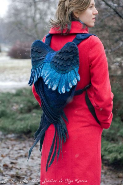 Fantastical Felted Backpack Looks like You’re Wearing a Pair of Wings